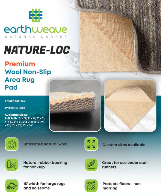 Earth Weave Nature-Loc Wool Non-Slip Area Rug Pad – Green Building Supply