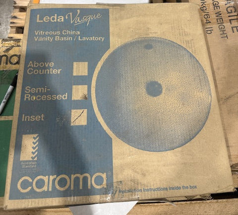CAROMA Leda Vasque Vanity Basin Vitreous China (Lot 1.5) - WAREHOUSE S ...